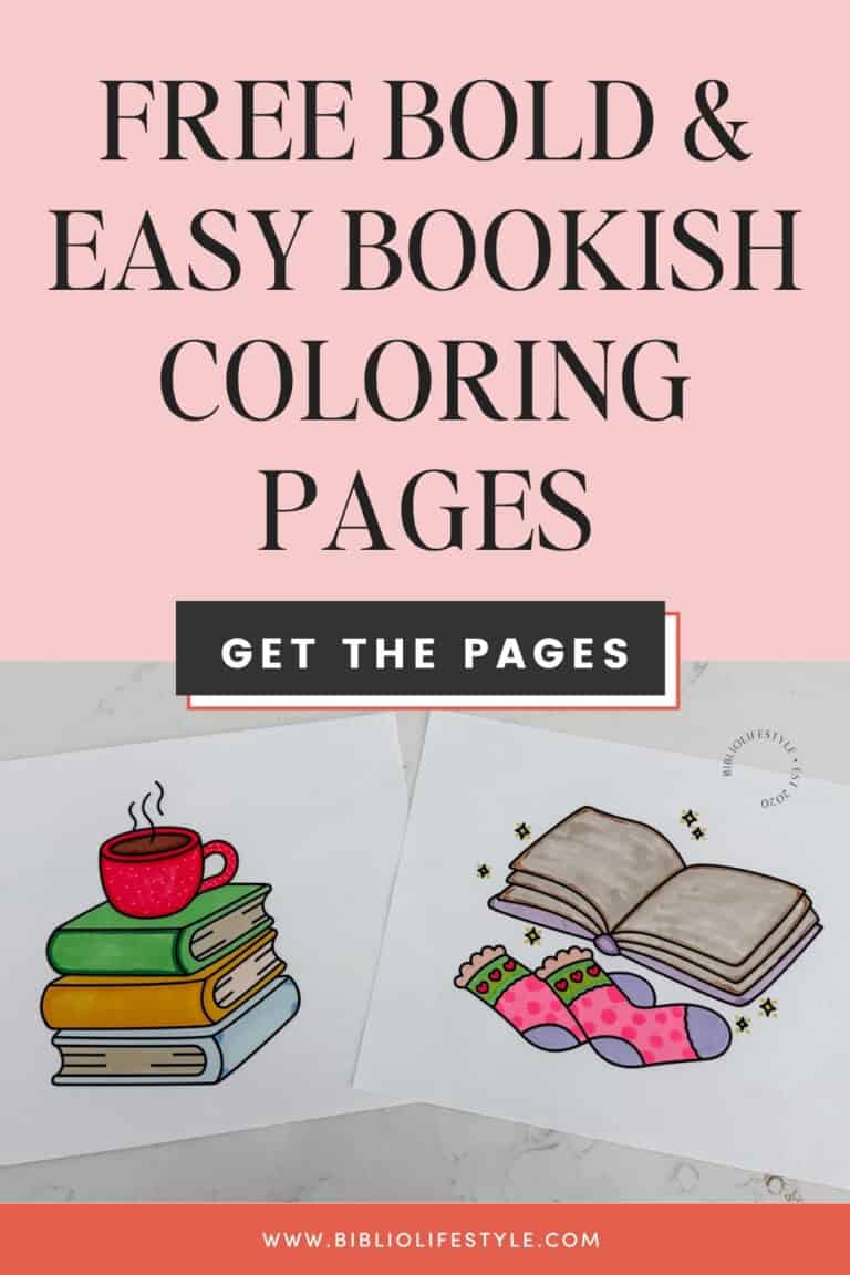 Free Bold & Easy Bookish Coloring Pages for Adults